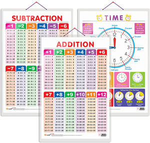 Set of 3 TIME, SUBTRACTION and ADDITION Early Learning Educational ...