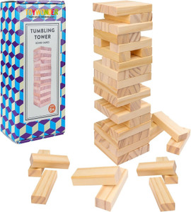 TOYWONDER Wooden Jenga 54 Block, Party Game, Tumbling Tower,Wooden ...