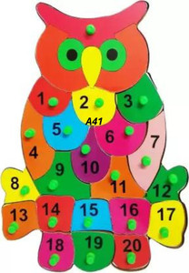 tryzens Wooden Owl Number Learning Puzzles Board for Kids41 Price in ...