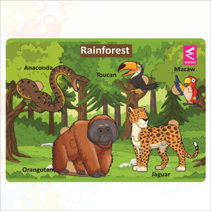 WISSEN Educational Wooden Rainforest Habitat Learning Puzzle board game ...