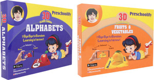 Preschoolify Alphabets, Fruits & Veg. 3D Flash Cards for Kids (Pack of 2) (1 - 6 years) Price in ...