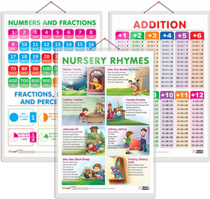 Set of 3 ADDITION, NUMBERS AND FRACTIONS and NURSERY RHYMES Early ...