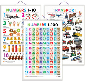 Set of 3 Transport, Numbers 1-10 and Numbers 1-100 Early Learning ...