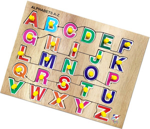 VEDIVA Alphabet Letters Wooden Puzzle Capital English Alphabet ABCD ...
