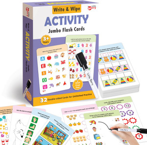 Little Berry ACTIVITY Write & Wipe Jumbo Flash Cards (With Marker Pen) - Educational Toy Price ...
