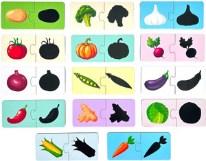 kiddiwinks 2 piece Vegetables Shadow Matching Puzzle Price in India ...