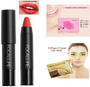 Digital Shoppy Focallure Waterproof Liquid Lipstick (No5 )with1Pc LipMask and1Pair EyeMask ...