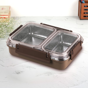 Flipkart.com | cello Duo Medium PU Insulated Tiffin Box| 4 Sided Click Locks | Brown | 1 ...