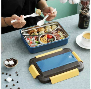 Flipkart.com | GreenLove Leak Proof 4 Compartment Stainless Steel Lunch Boxes Tiffin Box for ...