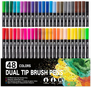 Flipkart.com | Daggeron Dual Markers Brush Pen, 48 Colored Markers ...