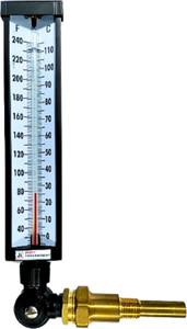 "Ji" Japsin Instrumentation Multi Angle Thermometer, 0-100 deg C, 1/2” NPT (M) Connection, Brass ...