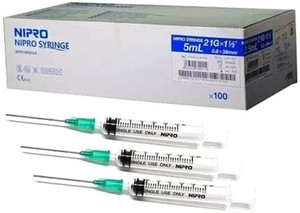 JK CURE Nipro 5ml single Use Medical Syringe with needle, 5ml syringe,5ml Nipro Syringe Medical ...