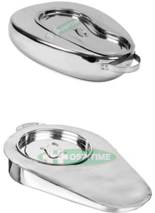 Hospitime Bed Pan Male and Female - Stainless Steel Nursing Center (Pack of 2) Reusable Medical ...