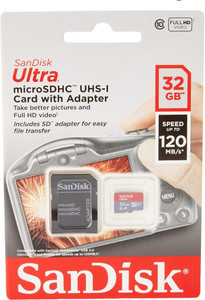 SanDisk SDSQUAB-32GB-GN6iN ultra 32 GB MicroSDHC Class 10 120 MB/s Memory Card Compatible with ...