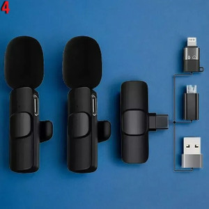 Nilesawar A433 K9 Dual Mic wireless Support Android Type C Devices vlogging Microphone ...