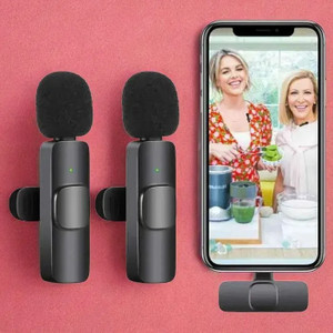 Ziddjeet A100 K9 Dual Mic wireless Support Android Type C Devices vlogging Microphone Microphone ...