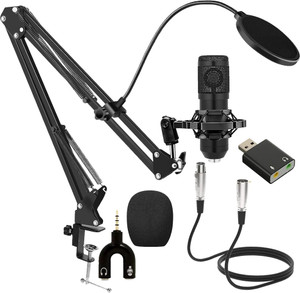 SOUVENIR BM800 Condenser Mic Studio Microphone Kit with Sound Card NB-35 Arm Stand Pop Filter 3 ...