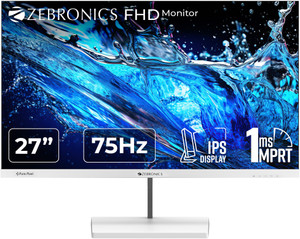 ZEBRONICS 68.58 cm (27 inch) Full HD LED Backlit VA Panel with 300 Nits Brightness, 16:9 Aspect ...