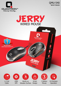 Quantron QMU-540 WIRED USB MOUSE for LAPTOPS/DESKTOPS/DVR/NVR. Wired Optical Mouse - Quantron ...