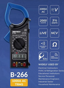 HTY BEETECH B-266 Manual Ranging Amp Current Voltage Measurement Device Clamp meter Digital ...