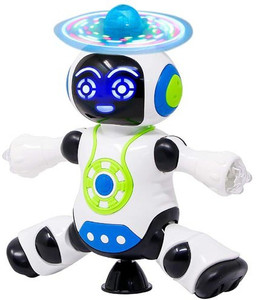 Toyvala Dancing Robot With Music, 3D Flashing Lights,360° Rotation Toy Robot For Kids-E ...