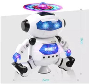 Toyvala Dancing Robot With Music, 3D Flashing Lights,360° Rotation Toy Robot For Kids-GE ...