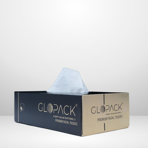 Glopack Facial Tissue Napkins - 100 Pulls per Pack of 4, Soft & Absorbent for Daily Use White ...