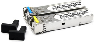 HANUTECH Pair of 1.25G SInglemode Single Fiber SFP Bidi Transceivers 1310/1550nm LC 20KM 0 Ports ...