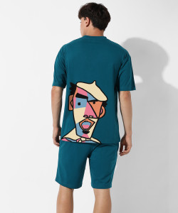 CAMPUS SUTRA Men Graphic Print Blue Night Suit Set Price in India - Buy CAMPUS SUTRA Men Graphic ...