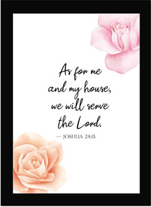 As For Me And My House - Bible Verse Wall Photo Frame Wall Poster ...