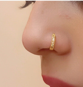 Trend Flux Cubic Zirconia Gold-plated, Rhodium Plated Brass, Alloy Nose Ring Set Price in India ...