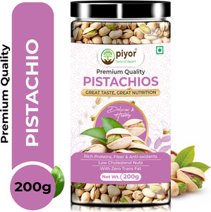 PIYOR 100% Natural Premium California Big Size Roasted & Salted Pistachios(200 G) Pistachios ...