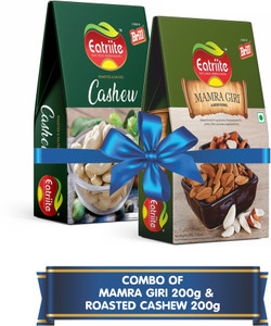 Eatriite Mamra Giri Almond Kernel & Cashew Roasted & Salted Combo 400g (200g x 2) Almonds ...