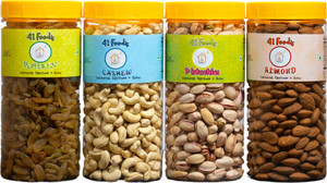 41 foods Dry fruits combo pack of Kaju Badam Pista Kishmish 600 GM Cashews, Almonds, Raisins ...