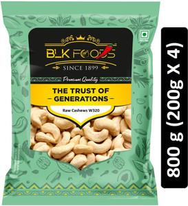 BLK FOODS Select Raw Cashews W320 800g (4 X 200g) Cashews Price in India - Buy BLK FOODS Select ...