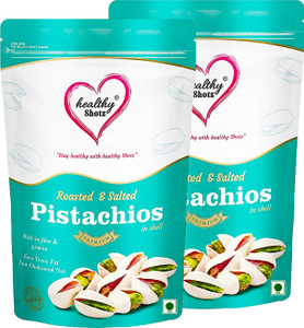 HEALTHY SHOTZ Premium Jumbo California Roasted & Salted Pistachios 500g, (Dry Fruits) Pistachios ...
