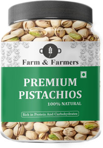 Farm & Farmers Original Premium Whole Natural Healthy Roasted and Salted Pistachios Pista-250GM ...