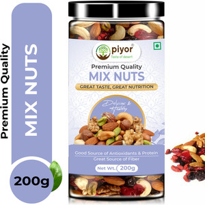 PIYOR Premium Dry Fruit Mixnut Dryfruit Badam'Kaju,Kishmis,Walnut,MixNut,Pista(200 G) Assorted ...