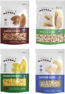 Nutraj Dry Fruits Combo Pack 800g, California Roasted Salted Pistachios, Cashews, Almonds ...