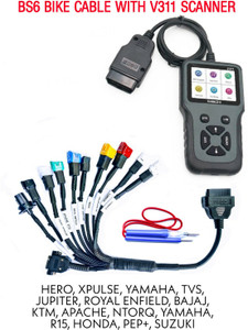 DANLITE TOOLS AND TECHNICIAN V311 OBD2 Scanner + All BS6 BIKE 11 Coupler OBD CABLE OBD Reader ...