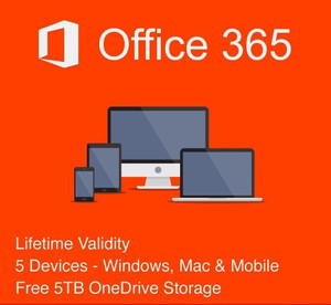 MICROSOFT Office 365 For 5 Users/PC (Lifetime Validity) - MICROSOFT ...