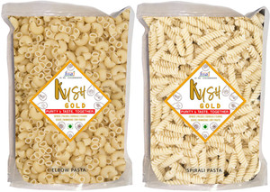 Kush Gold Durum Wheat Pasta - Combo Pack of Elbow Macaroni & Spirali Fusilli Pasta Elbow ...