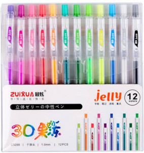 Levin 12Pack 3D Gel pen Glossy Jolly Ink Pen Set, Nataliey Highlighters Glitter Gel Pen - Buy ...