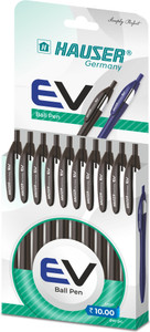 HAUSER EV Ball Pen Pack of 10 Pens - Black Ink Ball Pen - Buy HAUSER EV Ball Pen Pack of 10 Pens ...