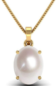 AMG Gems 7.25 Ratti Moti Pearl Gemstone Pendant Men And Women Gold-plated Pearl Brass Pendant ...