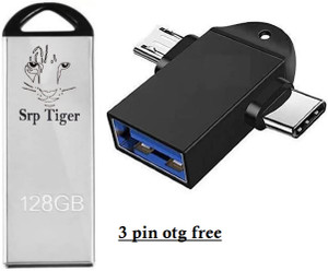srp tiger Massive Storage on the Go 128 GB Pendrive with 3 pin OTG 128 GB Pen Drive Compatible ...