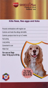 parashield Plus Spot On Solution for Ticks and Fleas - Dog up to 20 to 40 k 2.58 ml Pet Coat ...