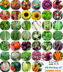 SUAA 40 varieties of Flower, Vegetables & Fruits Combo pack Seed Price ...
