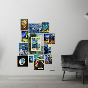 Starry Night Vincent Van Gogh Wall Posters A4 size 12pcs. Paper Print ...