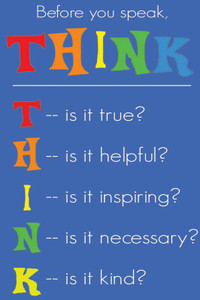 Kids Educational Poster On "Before You Speak Think"|Decorative Early ...